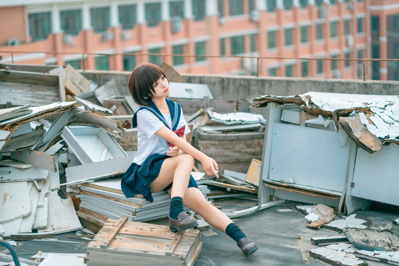 蠢沫沫 - NO.062 天台jk[40P-443.7M] | chunmomo